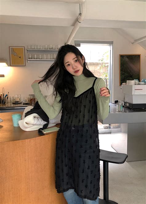 프롬비기닝 플레이크 시스루레이어드원피스 2color 위시버킷