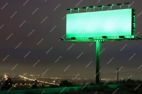 Premium Photo Urban Blank Billboard In Night Setting