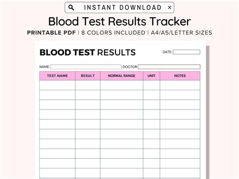 Medical Lab Tests Normal Values
