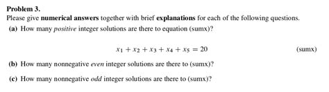 Solved Problem 3 Please Give Numerical Answers Together Chegg Com