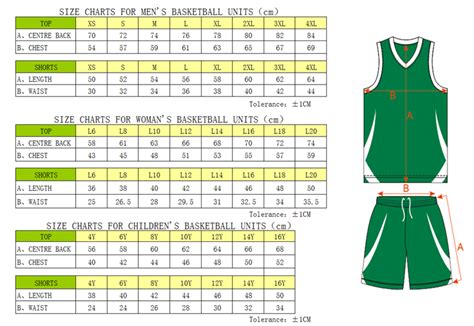 Adidas Basketball Jersey Size Chart