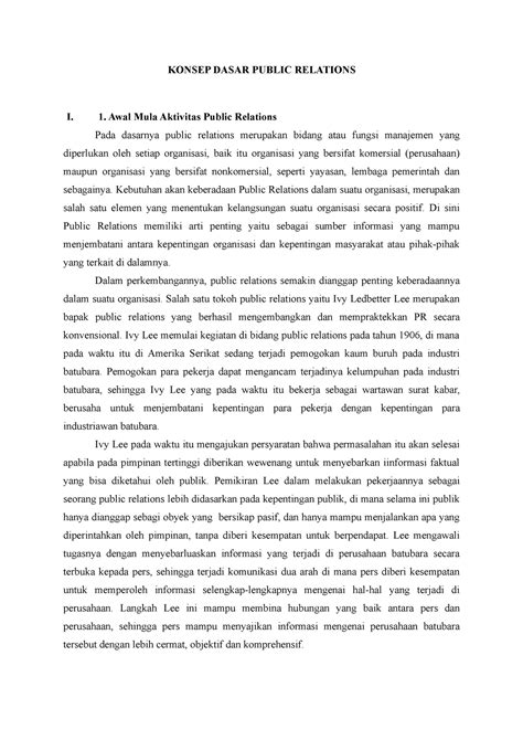Konsep Dasar Public Relations KONSEP DASAR PUBLIC RELATIONS I 1