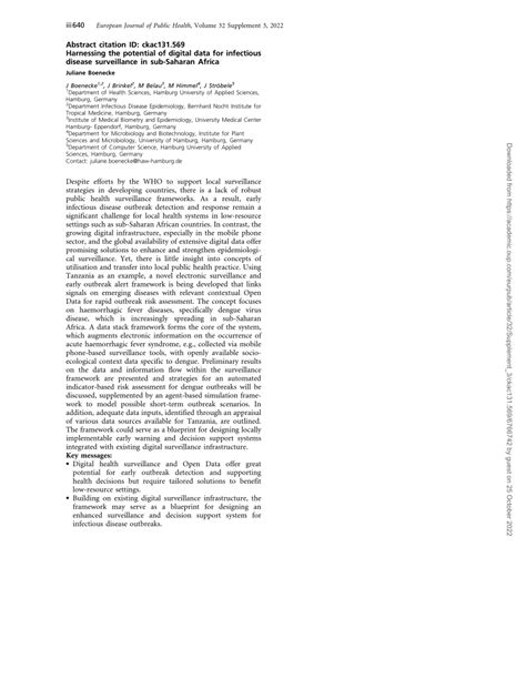 Pdf Harnessing The Potential Of Digital Data For Infectious Disease Surveillance In Sub