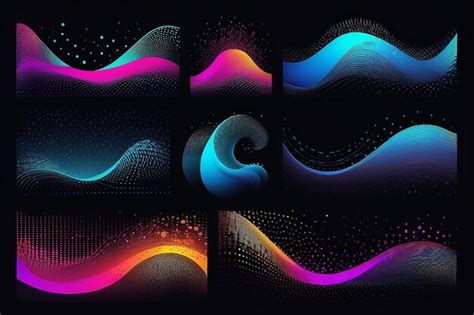 Premium Photo Dotted Halftone Waves Abstract Liquid Shapes Wave Effect Dotted Gradient Texture