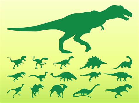 Dinosaurs Silhouette Set Vector Art Graphics Freevector