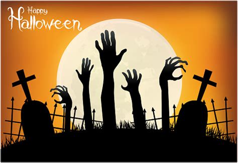 할로윈 포스터 소름 성과 호박 삽화와 밤 배경 인사말 카드 할로윈 축하 할로윈 파티 포스터 10월에 대한 스톡 벡터 아트 및