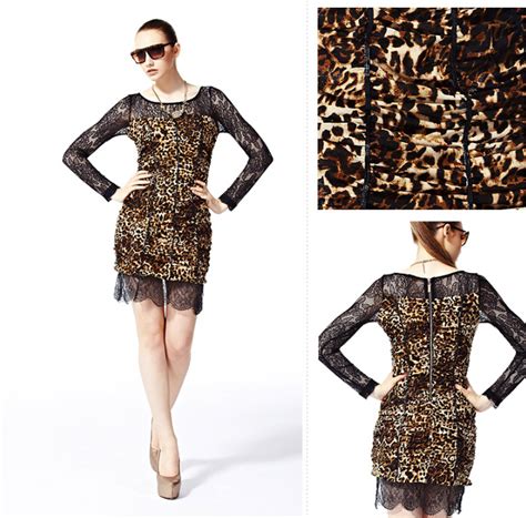 Buy Wholesale Sexy Dresses Fall Short Ladies Leopard Print Printed Lace