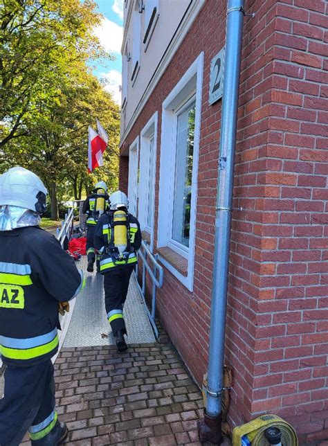 Pożar w bibliotece w Wolinie Na szczęście to tylko ćwiczenia