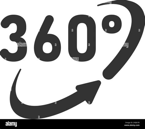 360 Degrees Icon In Flat Style Rotate Symbol Vector Illustration On
