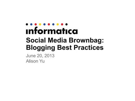 Blogging Best Practices Pptx
