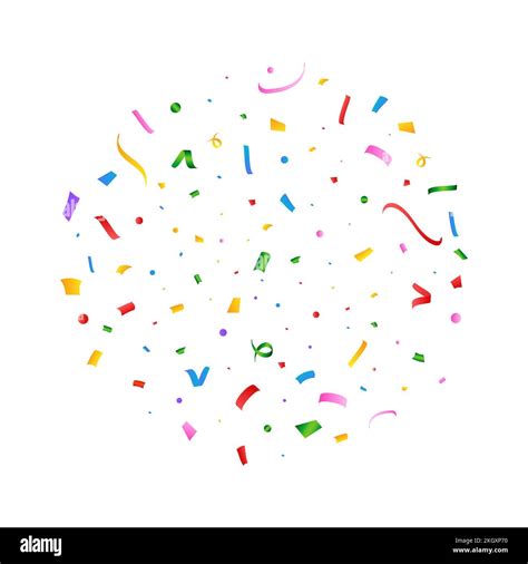 Realistic Multicolor Confetti Vector Illustration Festival Confetti