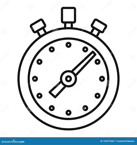 Stopwatch Icon Outline Style Stock Vector Illustration Of Interval Clock 150219302