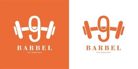 숫자 9가 포함된 피트니스 로고 디자인 프리미엄 벡터