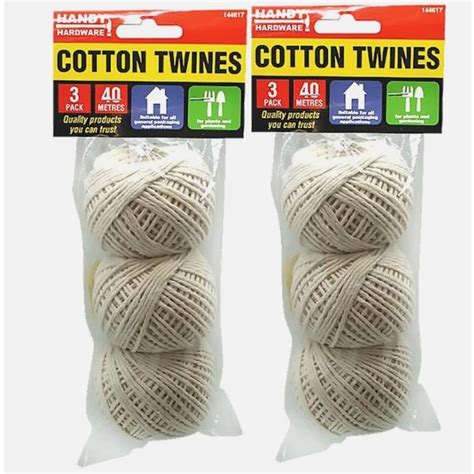 Ozoffer 6pcs Handy Hardwaretwine Premium Cotton Versatile All Purpose 40m X 1 5mm Big W