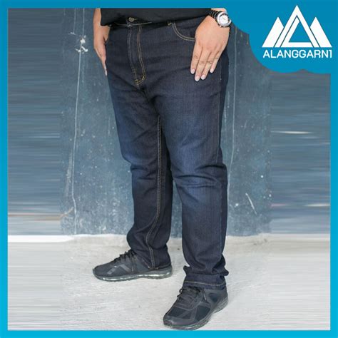 กางเกงยีนส์ชายอ้วน กางเกงยีนส์ชาย 705 Jumbo Size28 56 สีมิดไนด์บลู ผ้ายีนส์ยืด ทรงกระบอกเล็ก