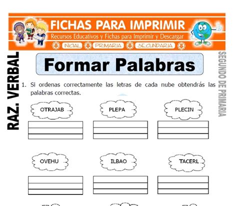 Formando Palabras Para Segundo Grado De Primaria Web Del Docente