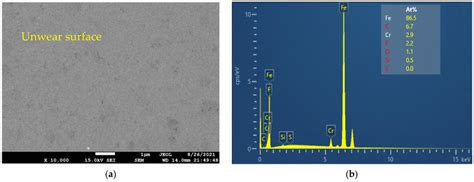 A Sem Image And B Edx Analysis Of The Unwear Surface On The Disc