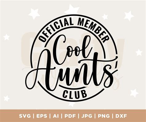 Cool Aunt Club Svg Best Aunt Svg Aunt Birthday T T Etsy