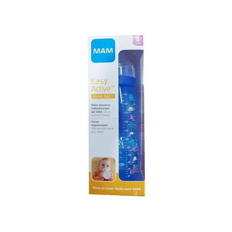 Mam Easy Active Biberon 2ème Âge 6m Débit X Bleuunivers Pharmacie