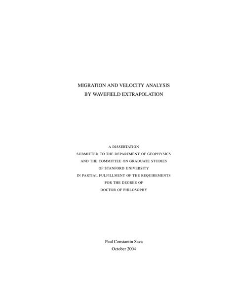 Pdf Migration And Velocity Analysis By Wavefield Extrapolation