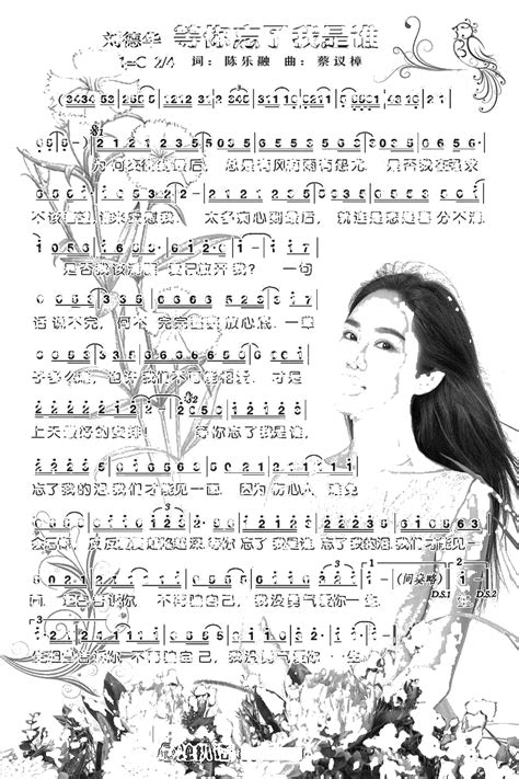 等你忘了我是谁简谱 刘德华演唱 心烛001曲谱 318曲谱