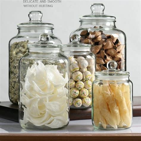 Airtight Glass Bottle Storage Container Jar For Cookie Biscotti Spice