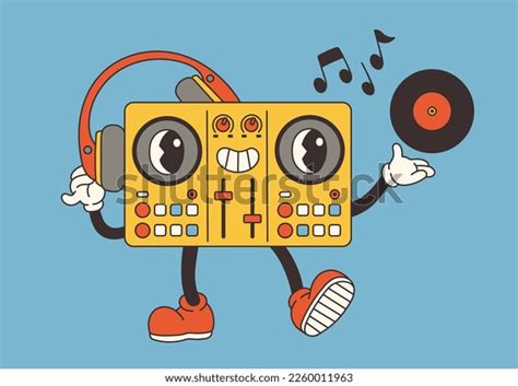 Groovy Character Dj Controller Old Classic Stock Vector Royalty Free 2260011963 Shutterstock