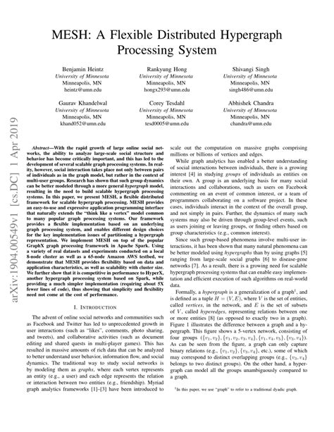 Pdf Mesh A Flexible Distributed Hypergraph Processing System