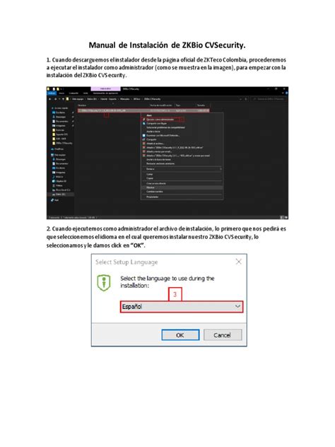 manual de instalación zkbio cvsecurity pdf