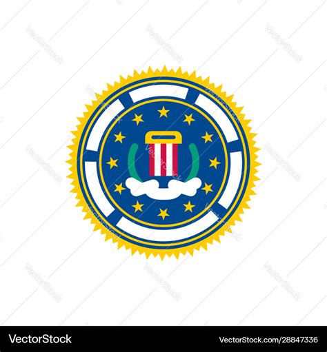 Fbi Seal Federal Bureau Investigation Sign Vector Image