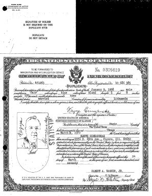 Certificate Of Naturalization N 550