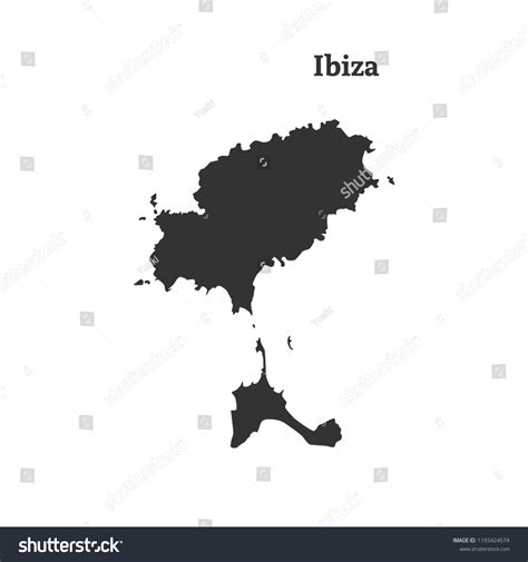 Outline Map Ibiza Island Vector Illustration Stock Vector Royalty Free