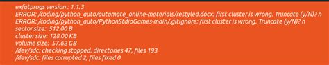 Fsck Corrupted Exfat Usb Flash Drive Ask Ubuntu