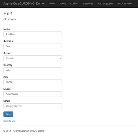 CRUD Operation With ASP NET Core MVC Using ADO NET