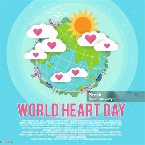 지구와 하트 벡터 배너 또는 세계 심장 의 날 개념 포스터 4월에 대한 스톡 벡터 아트 및 기타 이미지 4월 개념 건강관리와 의술 Istock