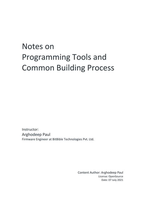 Computer Programming Tools And Building Process Pdf
