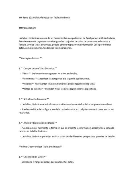 Tema 12 Excel Pdf Microsoft Excel Informática