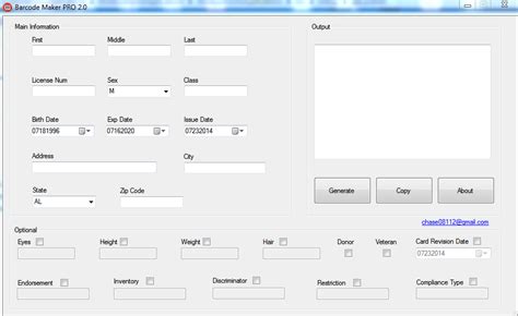 Driver License Barcode Generator Dryinfo