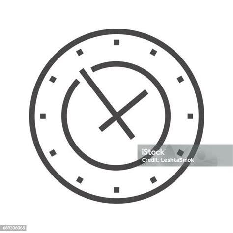 鐘細線向量圖示向量圖形及更多平面設計圖片 平面設計 插圖 方形 Istock