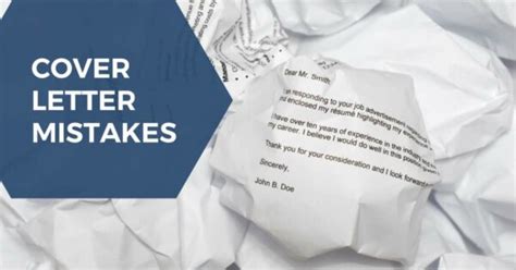Common Mistakes To Avoid When Writing A Cover Letter