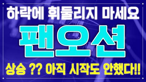 주식 팬오션 하락에 휘둘리지 마세요 상승 아직 시작도 안했다 Youtube