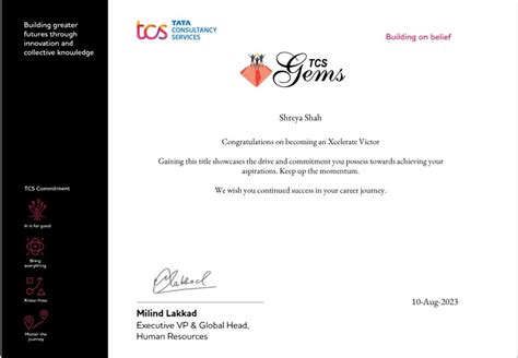 shreya shah on linkedin tcs tcser tcsgems 10 comments