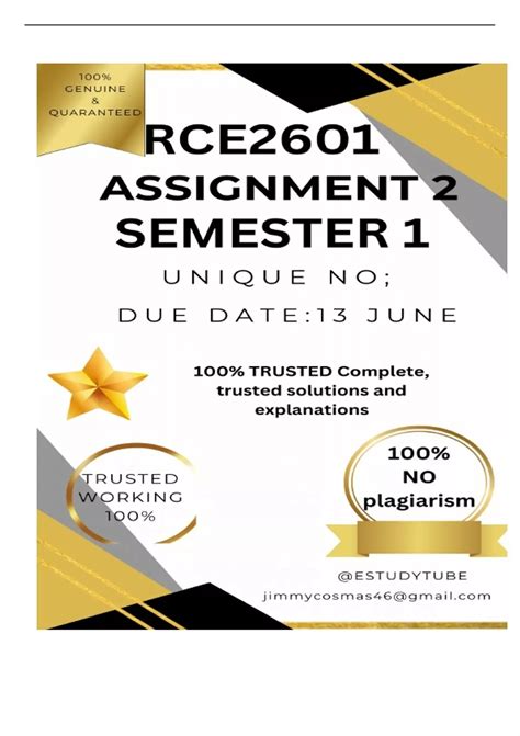 Rce2601 Assignment 2 Complete Answers Semester 1 2025 Due 13 June