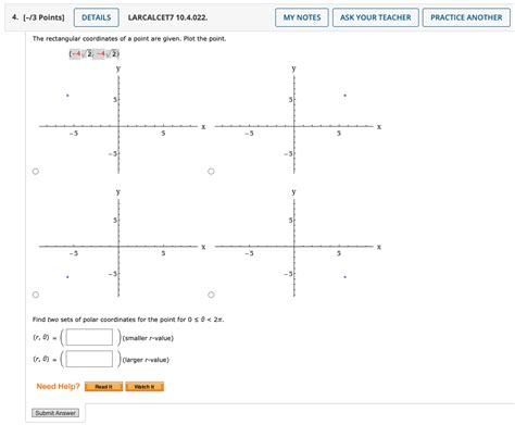 Solved The Rectangular Coordinates Of A Point Are Given