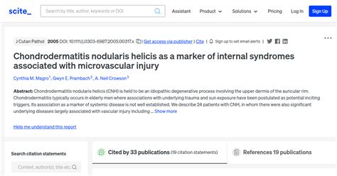 Chondrodermatitis Nodularis Helicis As A Marker Of Internal Syndromes