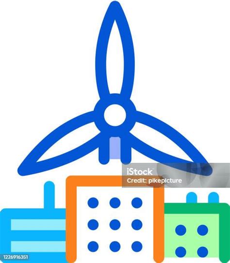 풍력 에너지 주거 기술 아이콘 벡터 개요 그림 건설 기계류에 대한 스톡 벡터 아트 및 기타 이미지 건설 기계류 건설 산업 기계 부분 Istock
