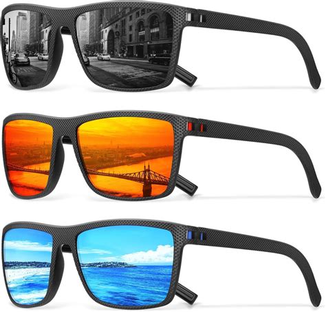 Square Polarized Sunglasses For Men Vintage Style Driving Travel Sun