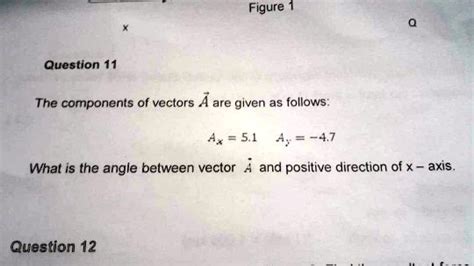 solved figure question 11 the components of vectors a are given as