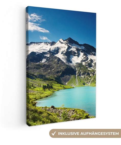 Onemillioncanvasses® Leinwandbild Schnee Berg Wasser 1 St