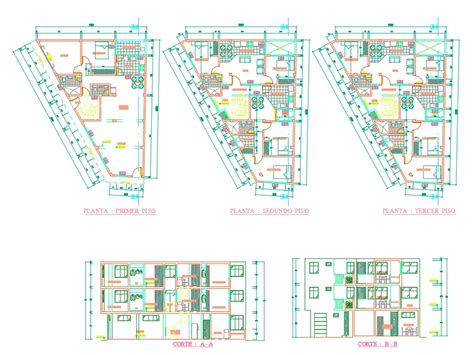 Departamentos En Torre De 2 Niveles En Autocad Cad 35543 Kb
